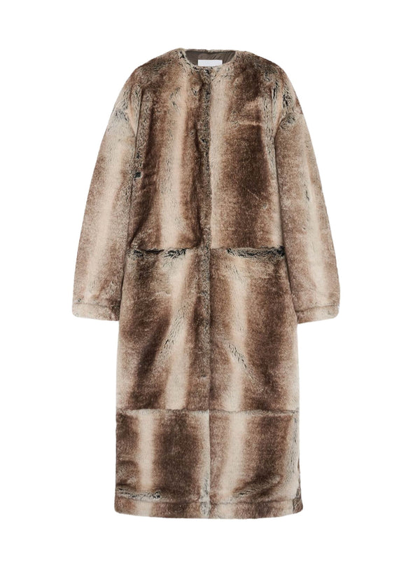 Eco Fur Long Coat / Black & Grey - Seletti Concept Store